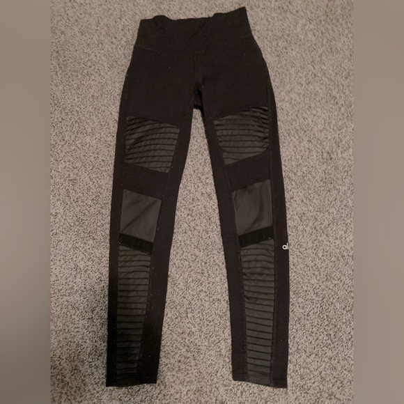 ALO Yoga | Pants & Jumpsuits | Alo Moto Black Leggings Size L | Poshmark